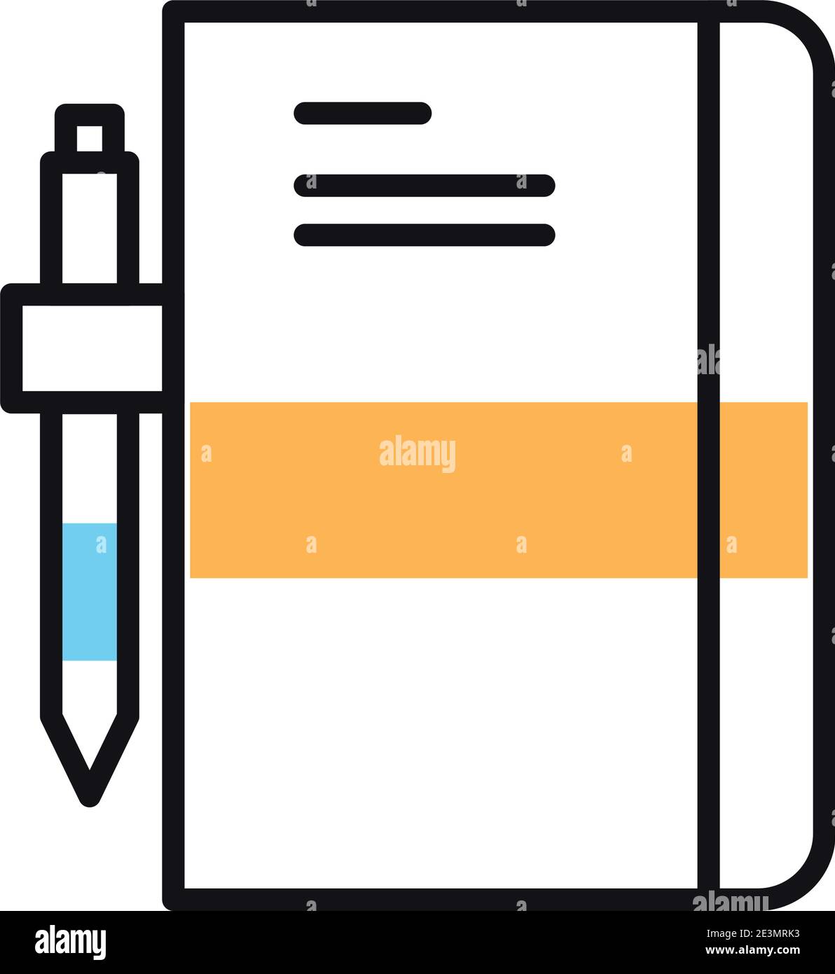 phone directory with pen line and fill style icon vector illustration ...