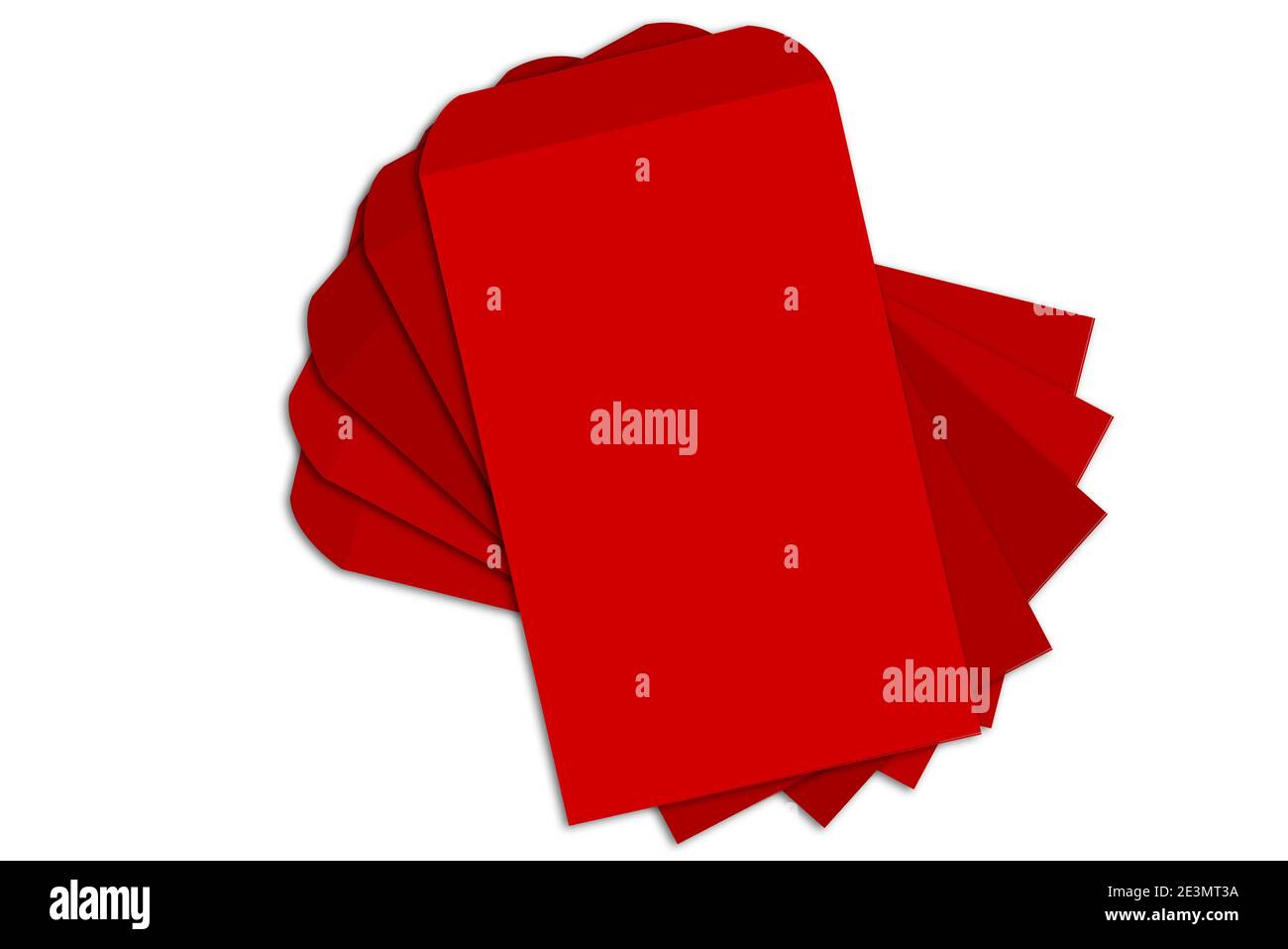 Stack of red envelopes (Angpao) isolated over white background Stock ...