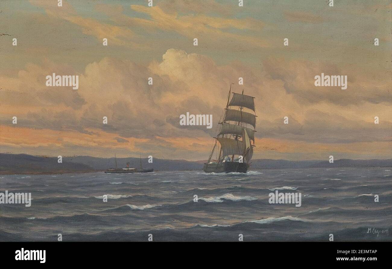 Martin Aagaard - Seilskute Og Dampskip Stock Photo - Alamy