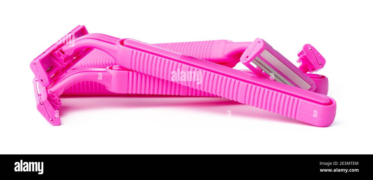 Disposable shaving razors isolated on white background Stock Photo - Alamy