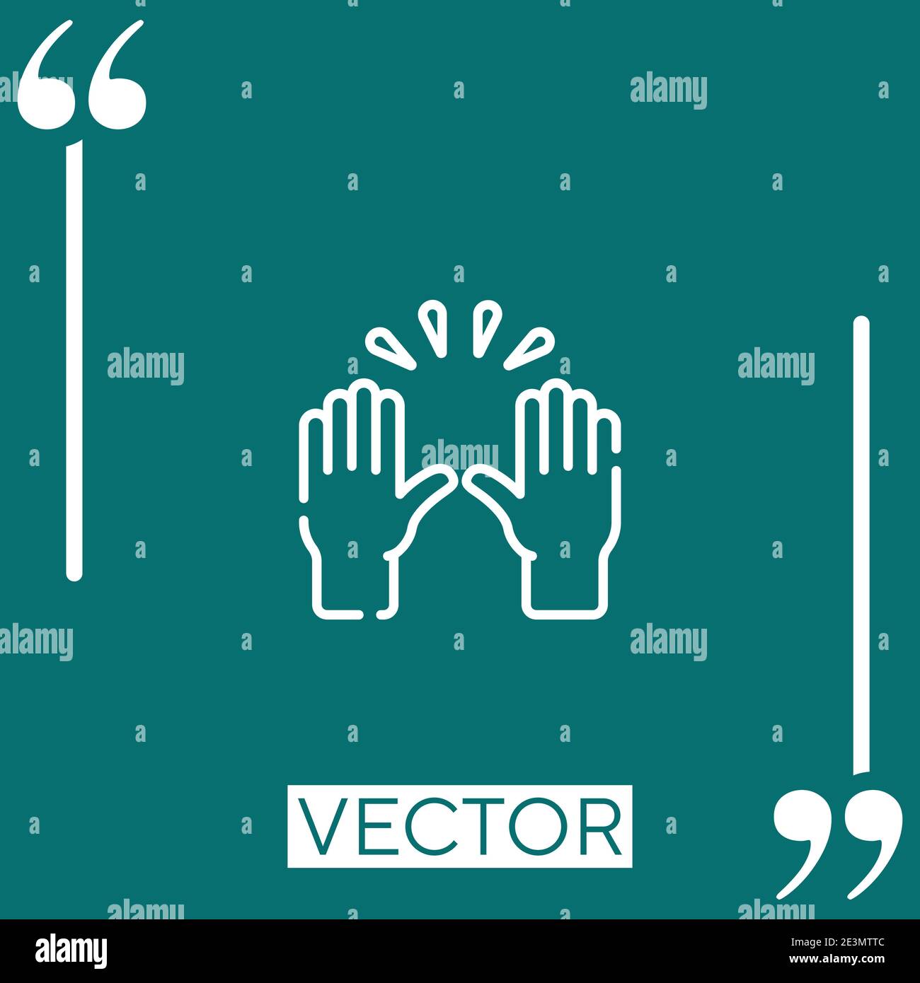 Raised hand icon linear Stock Vector Images - Alamy