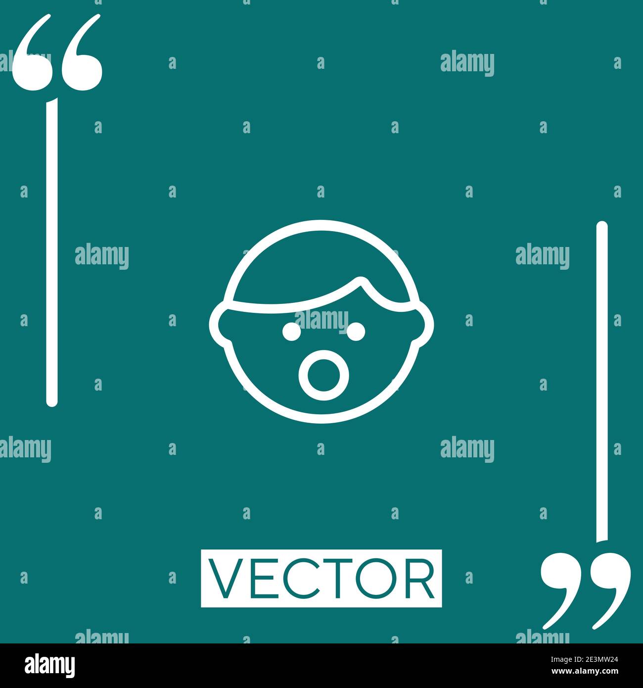 shocked vector icon Linear icon. Editable stroke line Stock Vector ...