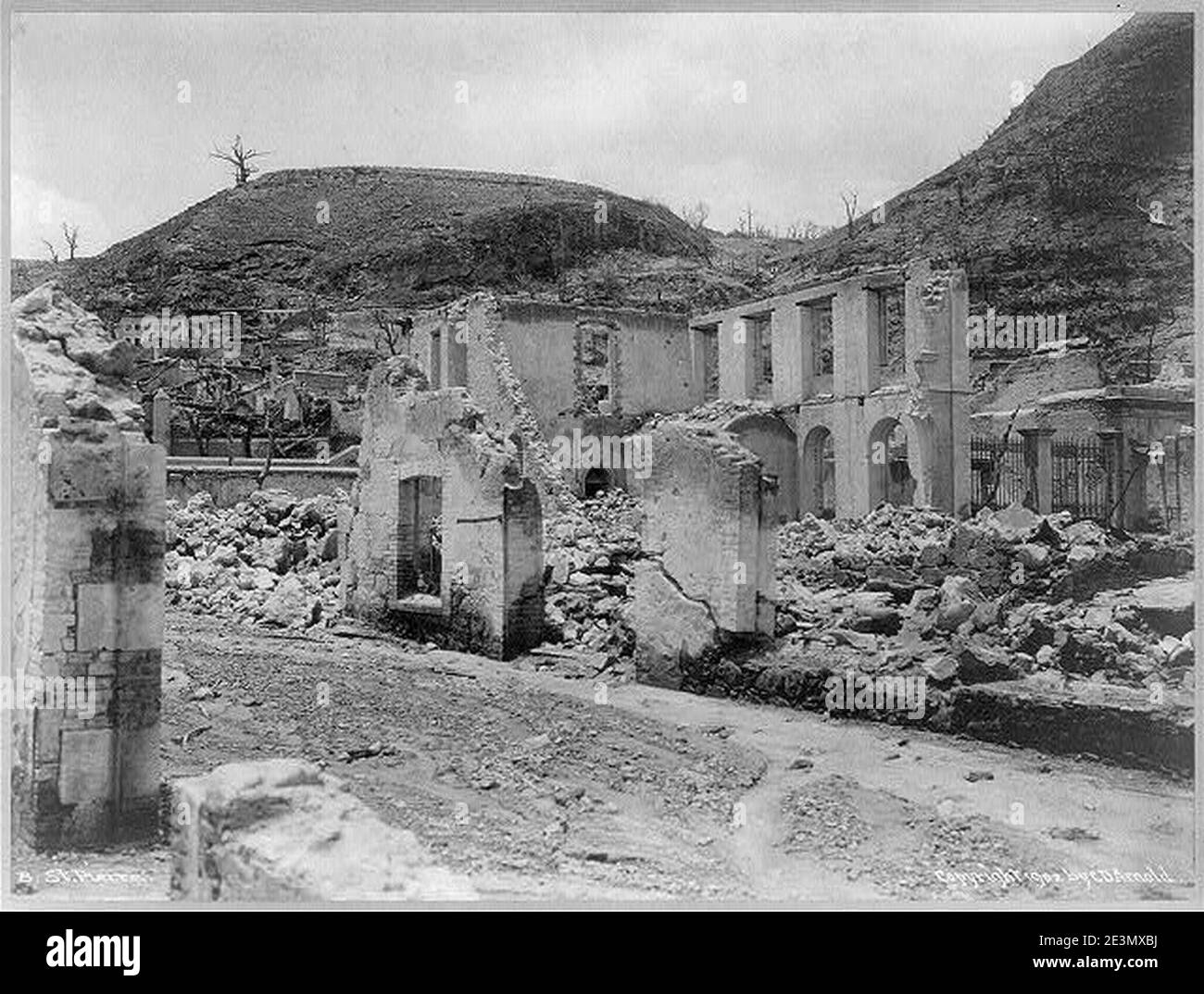 Martinique - St. Pierre - devastated buildings after the volcanic ...