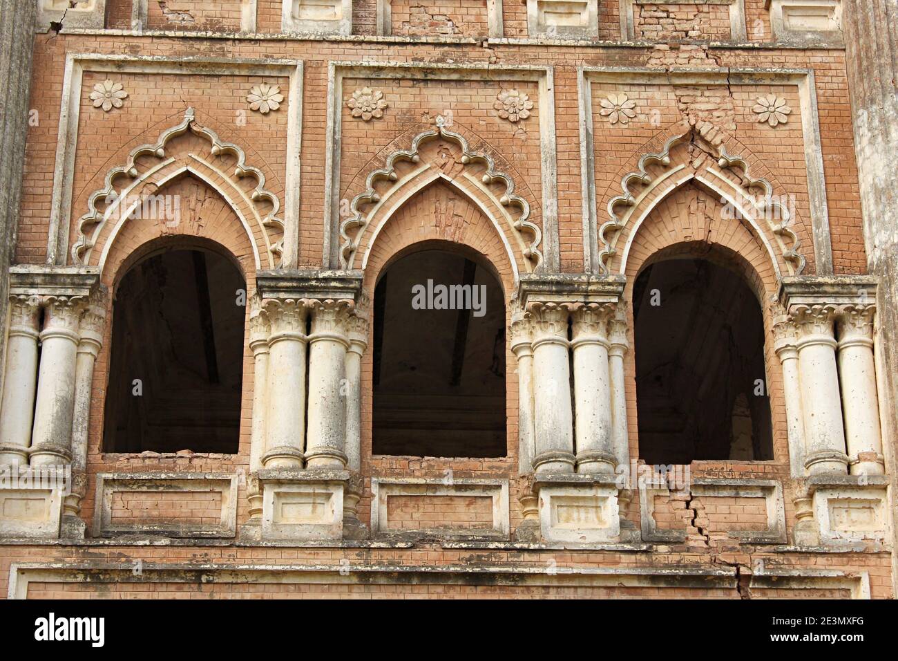 Decorated window arches, Navlakha Palace, Rajnagar, Bihar, india Stock ...