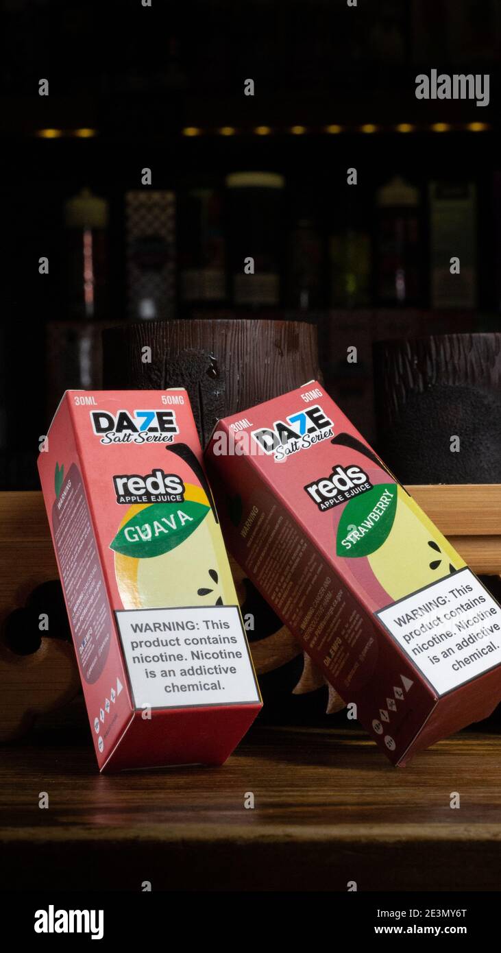 Ufa, Russia, Vape Shop, 3 July, 2019: E-liquid e-juice High vape for ...