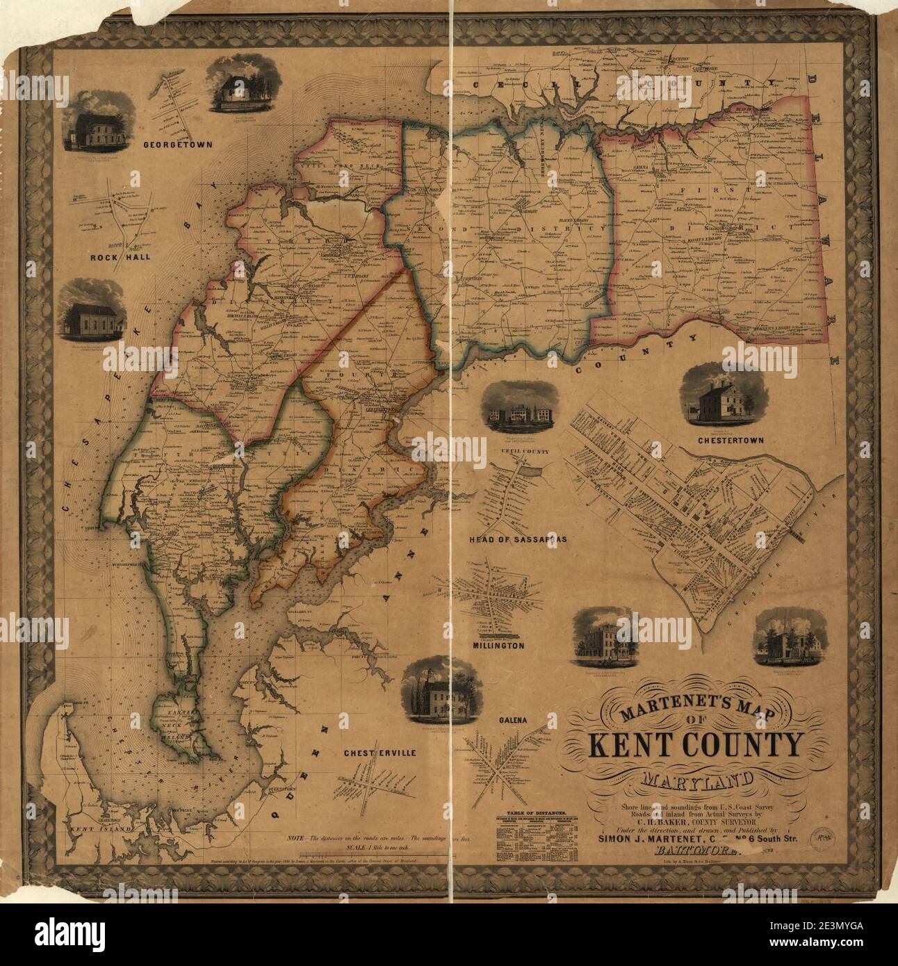 Martenet's map of Kent County, Maryland ; shore lines and soundings ...