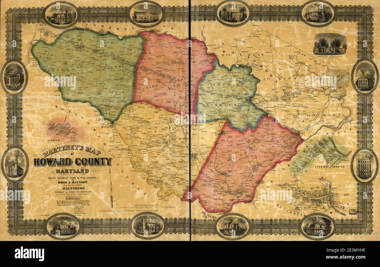 Martenet's Map of Howard County, Maryland - drawn entirely from actual ...