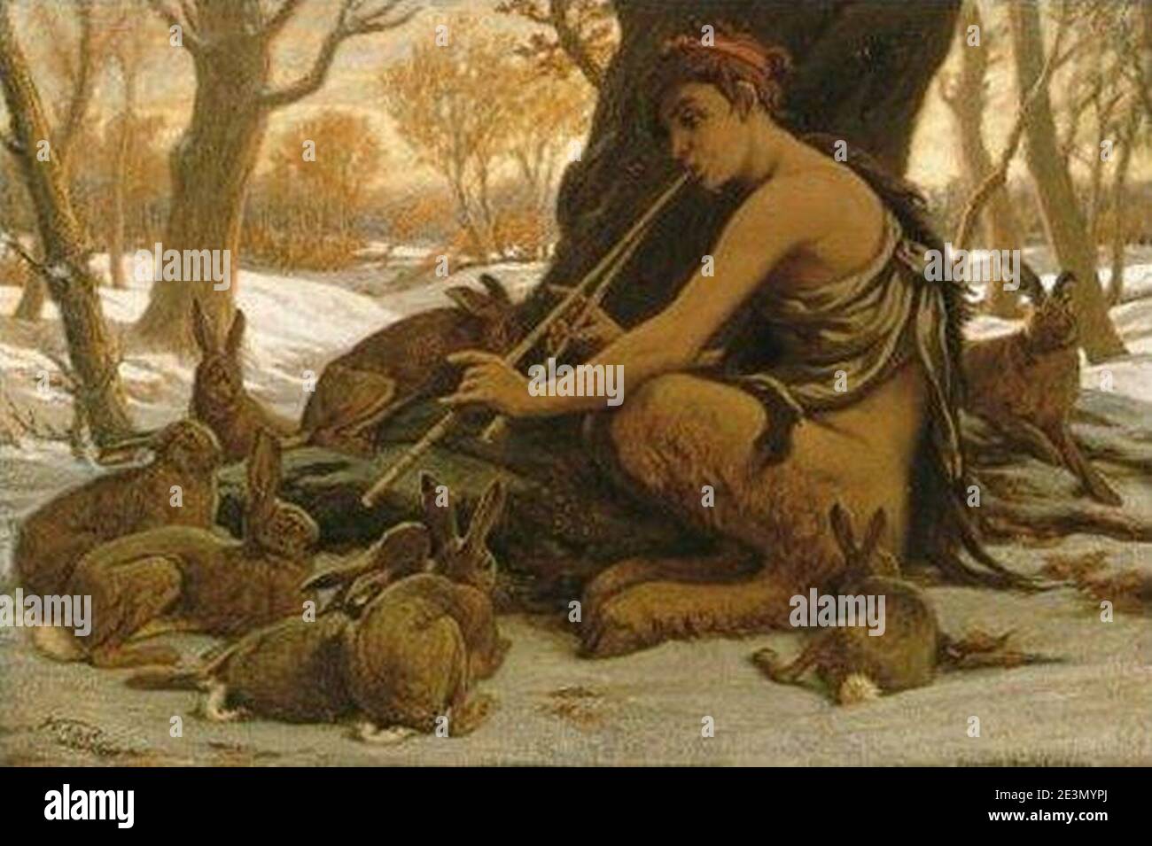 Marsyas Enchanting the Hares, Elihu Vedder, 1899 Stock Photo - Alamy