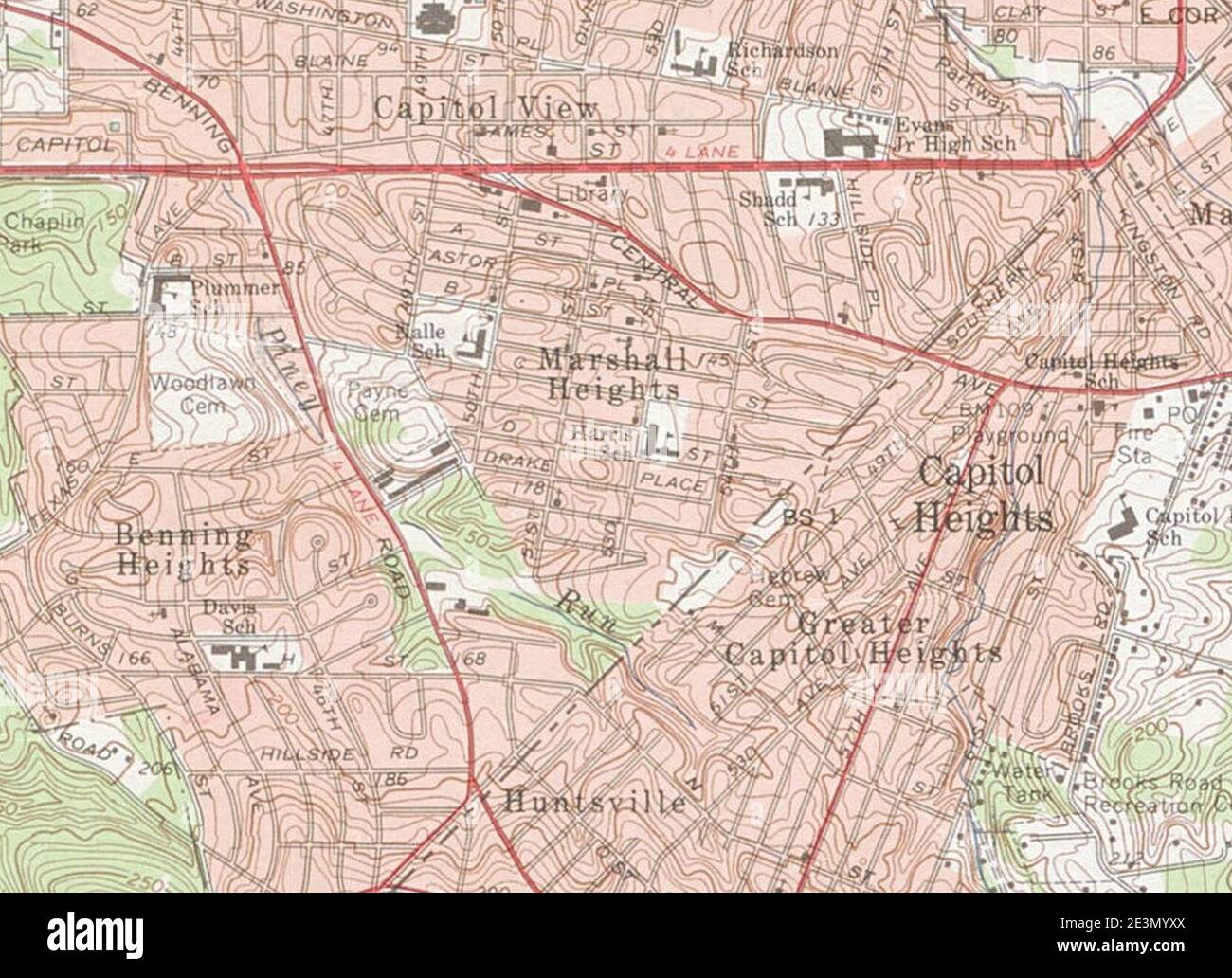 Marshall Heights Washington DC 1965 Stock Photo - Alamy