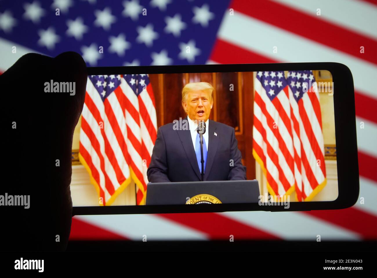 Ukraine. 20th Jan, 2021. In this photo illustration the US President ...