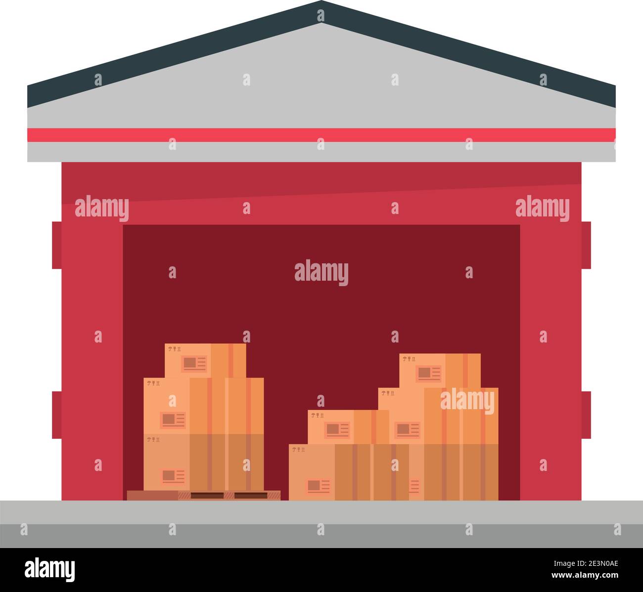 boxes packings in warehouse postal service isolated style vector ...