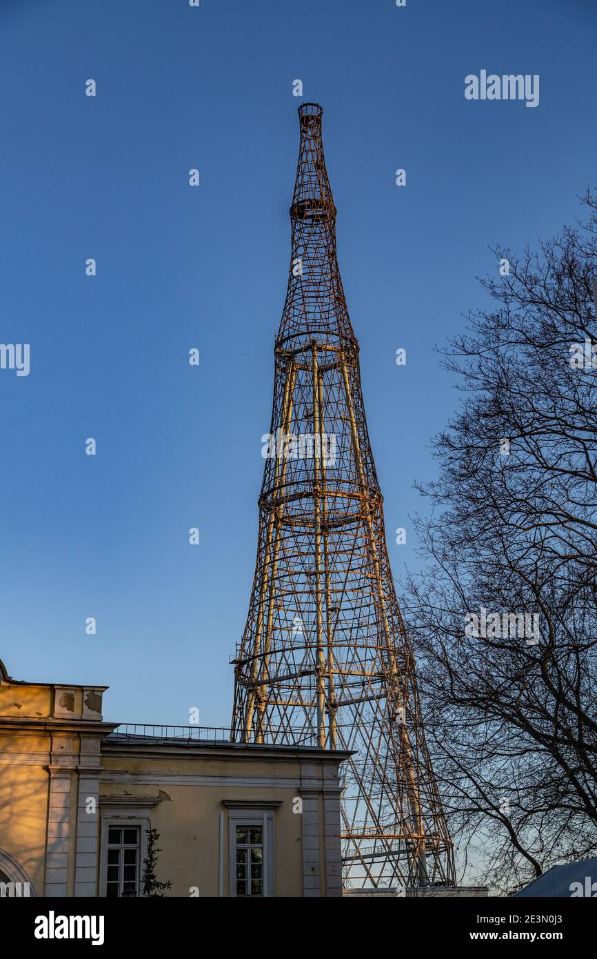Shukhov Radio Tower, a 160-meter-high free-standing steel radio tower ...