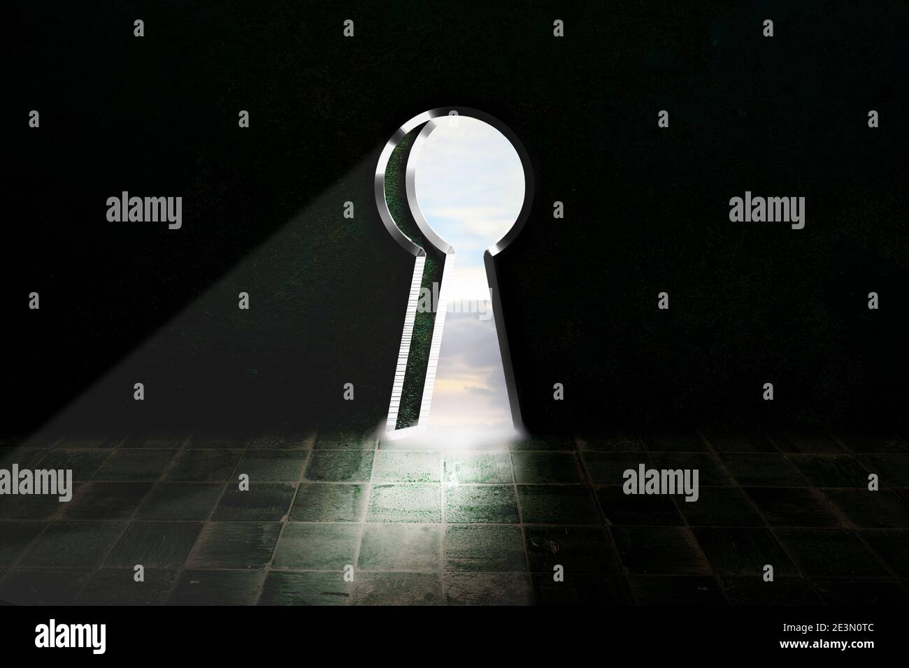 3D keyhole illustration. business ways and opportunity concept Empty ...