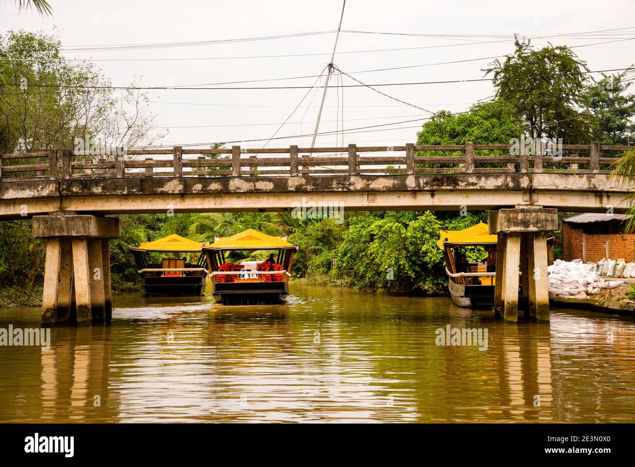 Vietnamese tour boats on the Saigon River in Southeast Asia Stock Photo ...