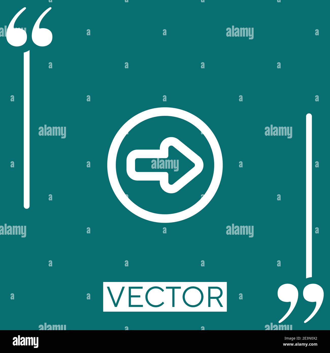 Right Arrow In A Circle Outline Linear Icon Editable Stroke Line Stock Vector Image And Art Alamy