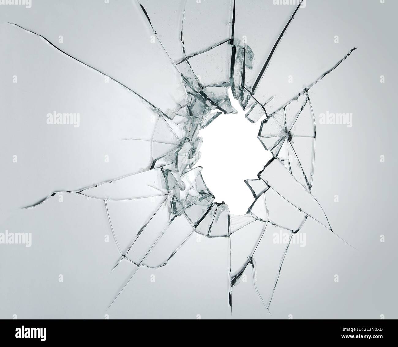 Broken window glass crack splitter on white gray background Stock Photo ...