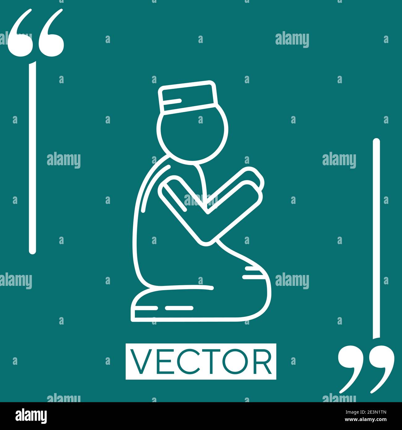 muslim man praying vector icon Linear icon. Editable stroke line Stock ...