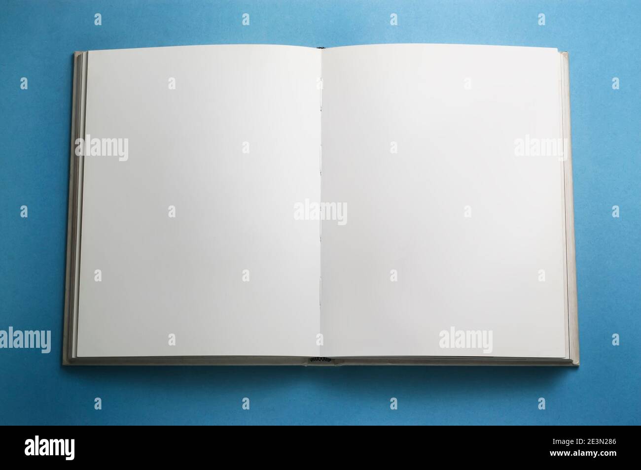 Blank empty book isolated on blue Stock Photo - Alamy