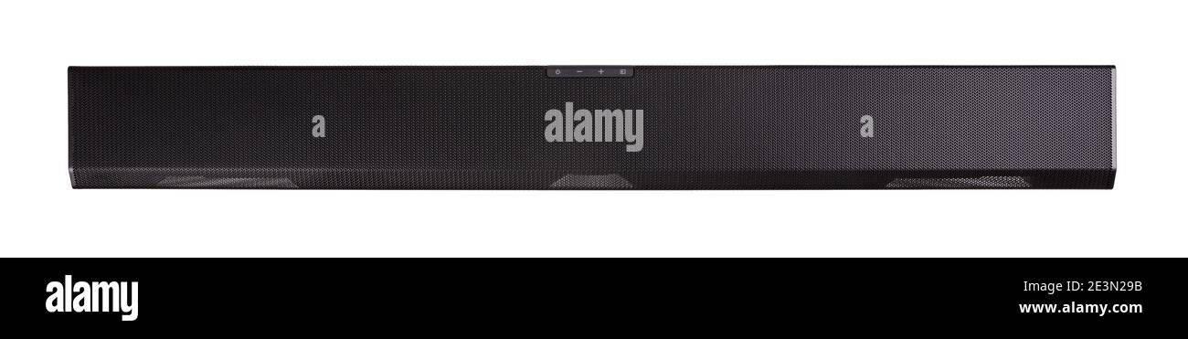 Black soundbar isolated on a white background Stock Photo - Alamy
