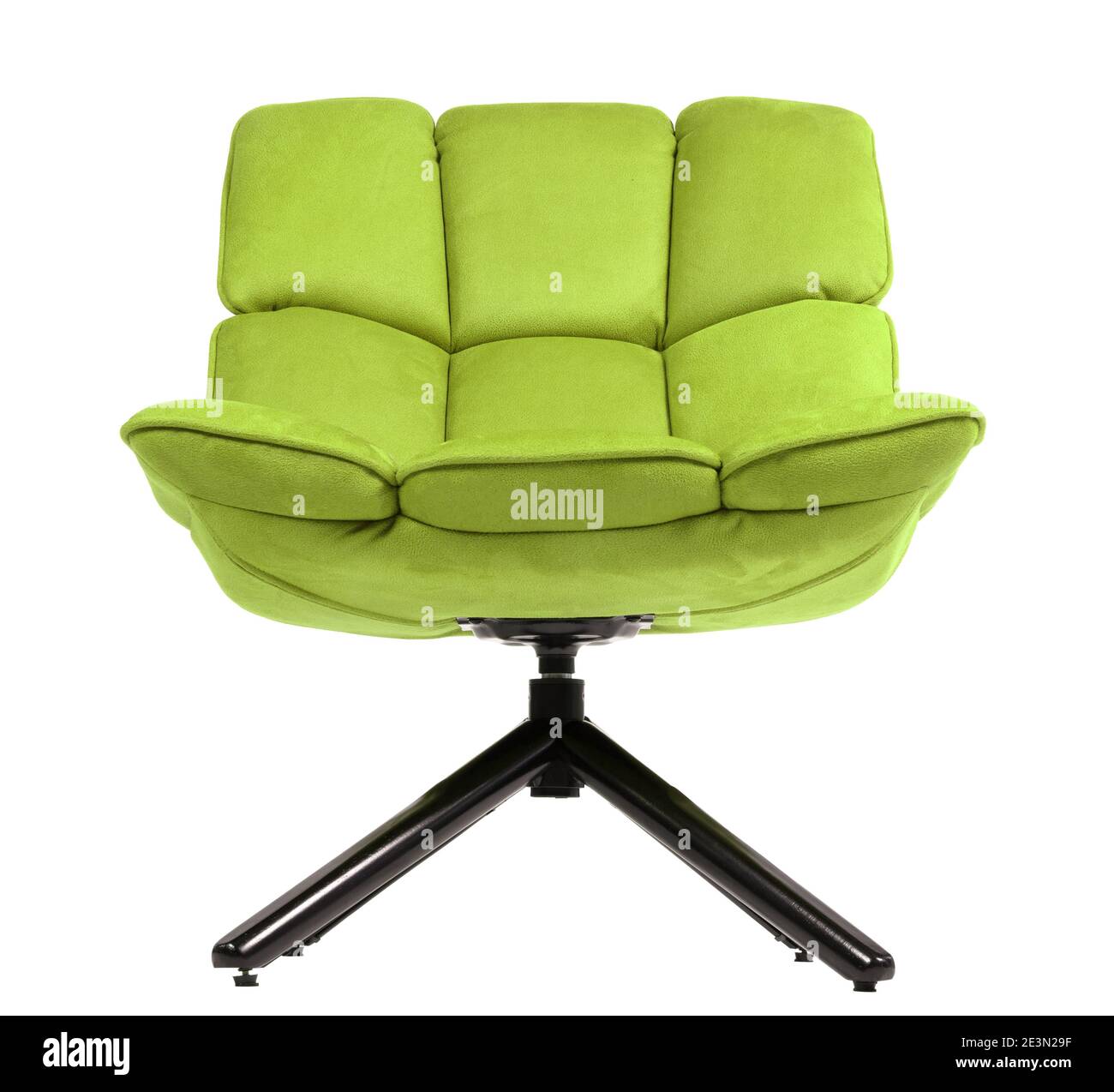 Modern green suede lounge chair isolated on white background Stock ...