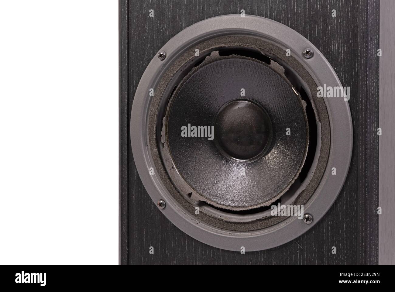 Broken audio speaker, done playing music, isolated Stock Photo - Alamy