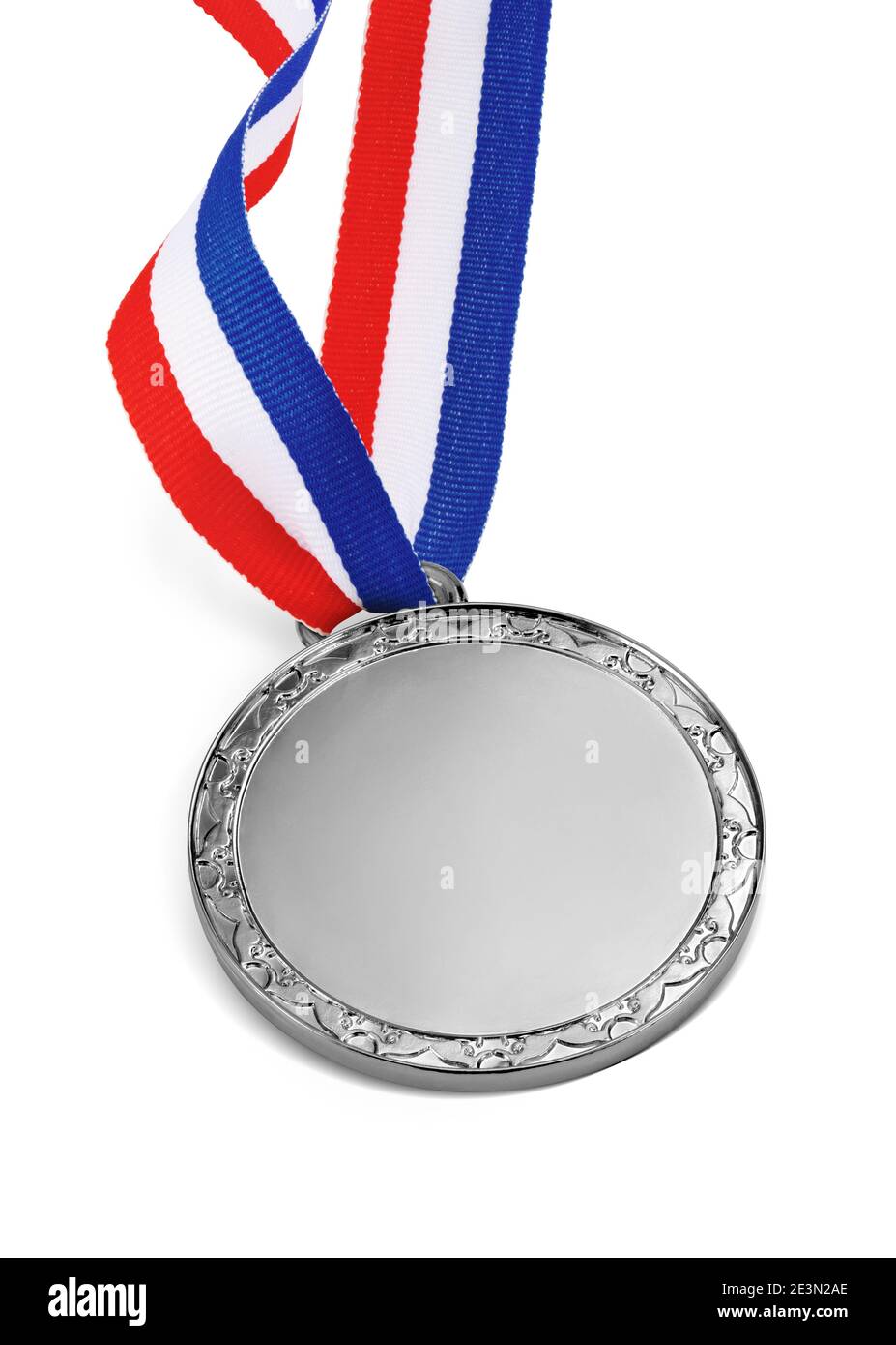 silver medal isolated on a white background Stock Photo - Alamy