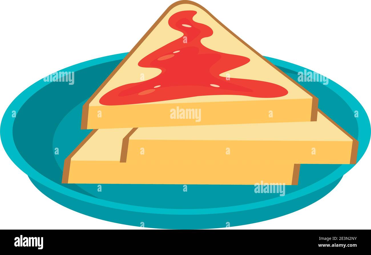 bread sliced and sweet jelly in dish vector illustration design Stock ...