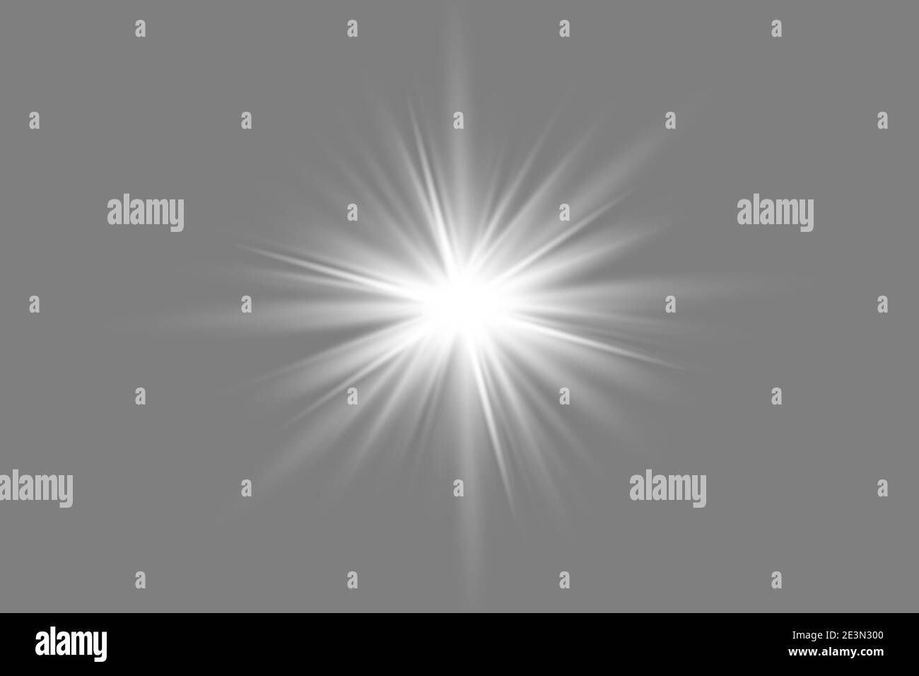 glowing lights effects isolated on gray background. Sun flash with rays ...