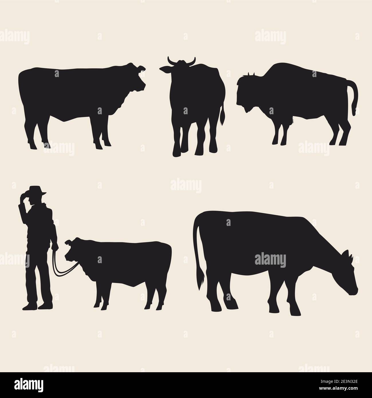 Group cows cartoon hi-res stock photography and images - Alamy