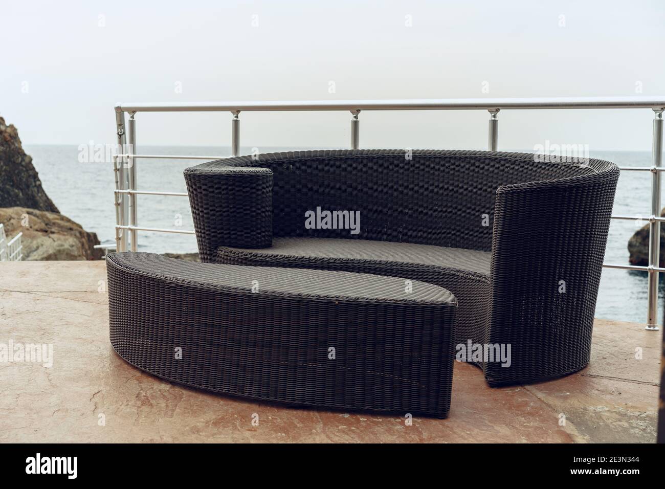 Sofa on terrace lounge in a hotel Stock Photo - Alamy
