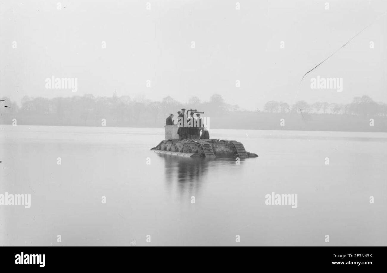 Mark IX Tank Amphibious Conversion in Welsh Harp Reservoir Stock Photo ...