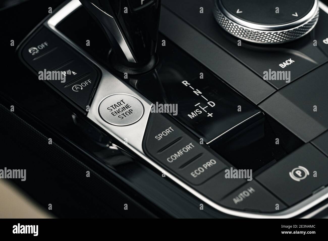 Buttons panel of the car on the dashboard Stock Photo - Alamy