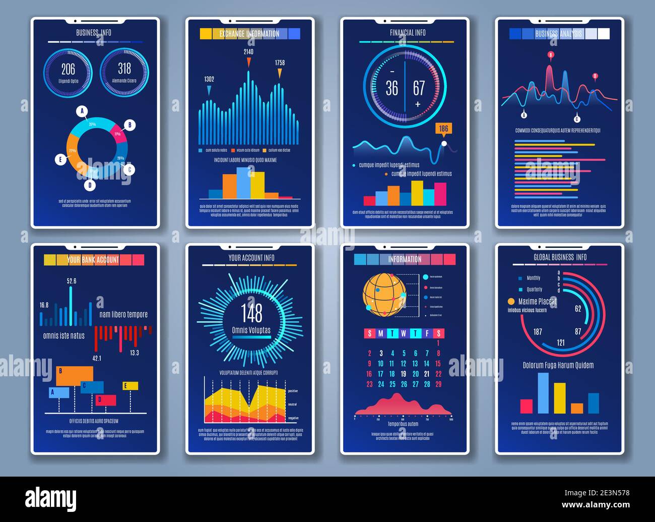 Mobile charts cards Stock Vector Image & Art - Alamy