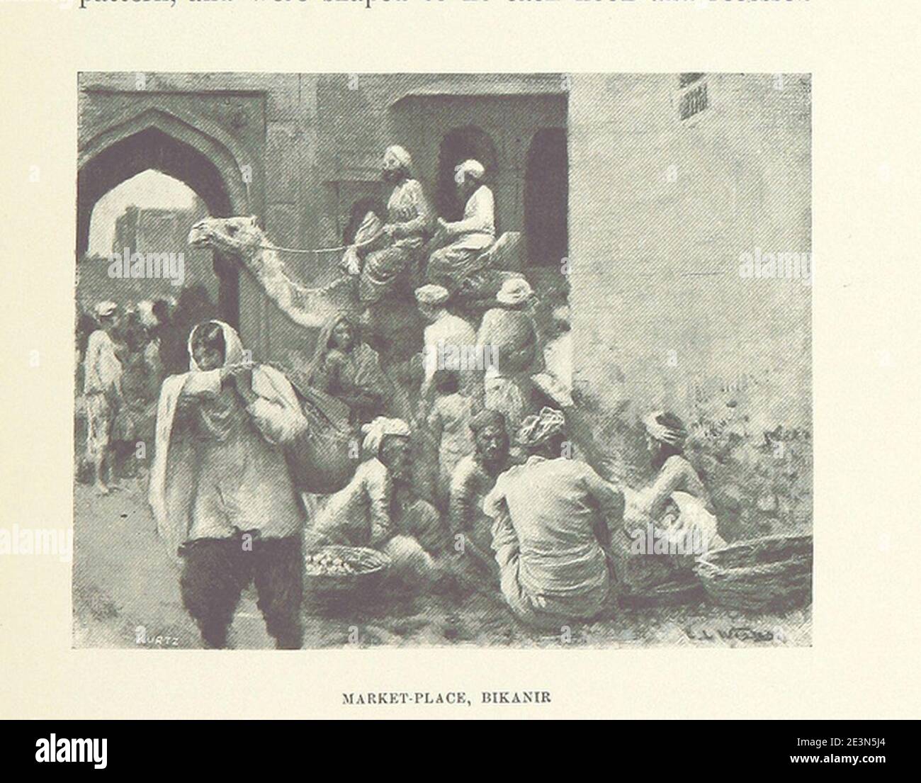 Market Place, Bikanir 1896. Woman on left in loose Punjabi suthan suit ...