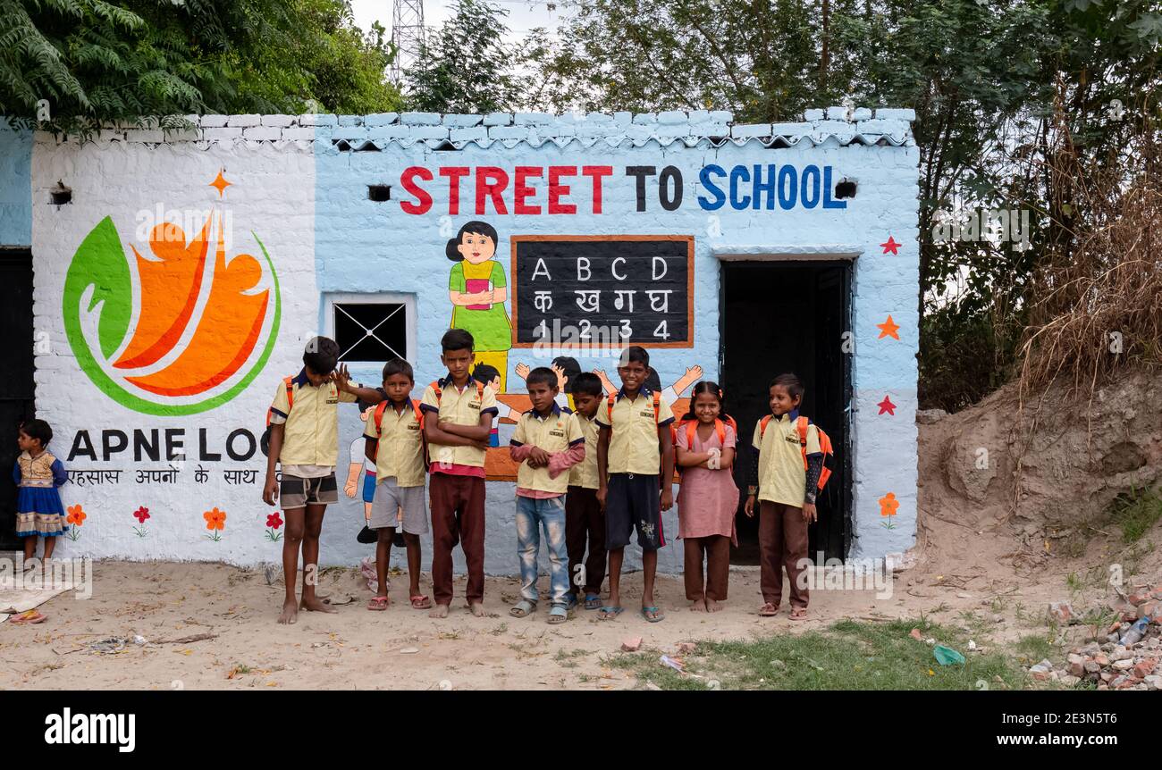 Noida, Uttar Pradesh/India - September 2019 : Poor Students from rural ...