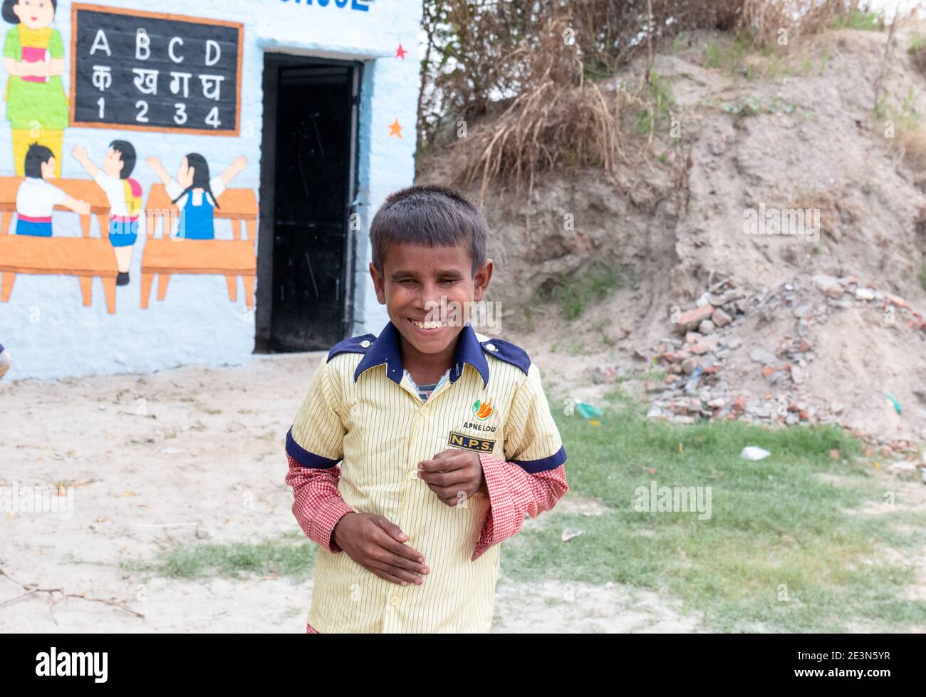 Noida, Uttar Pradesh/India - September 2019 : Poor Students from rural ...