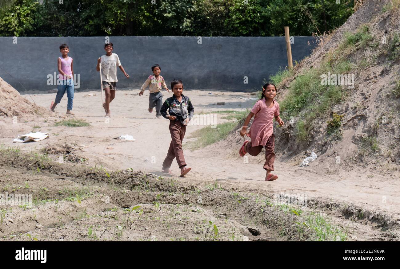 Noida, Uttar Pradesh/India - September 2019 : Poor Students from rural ...