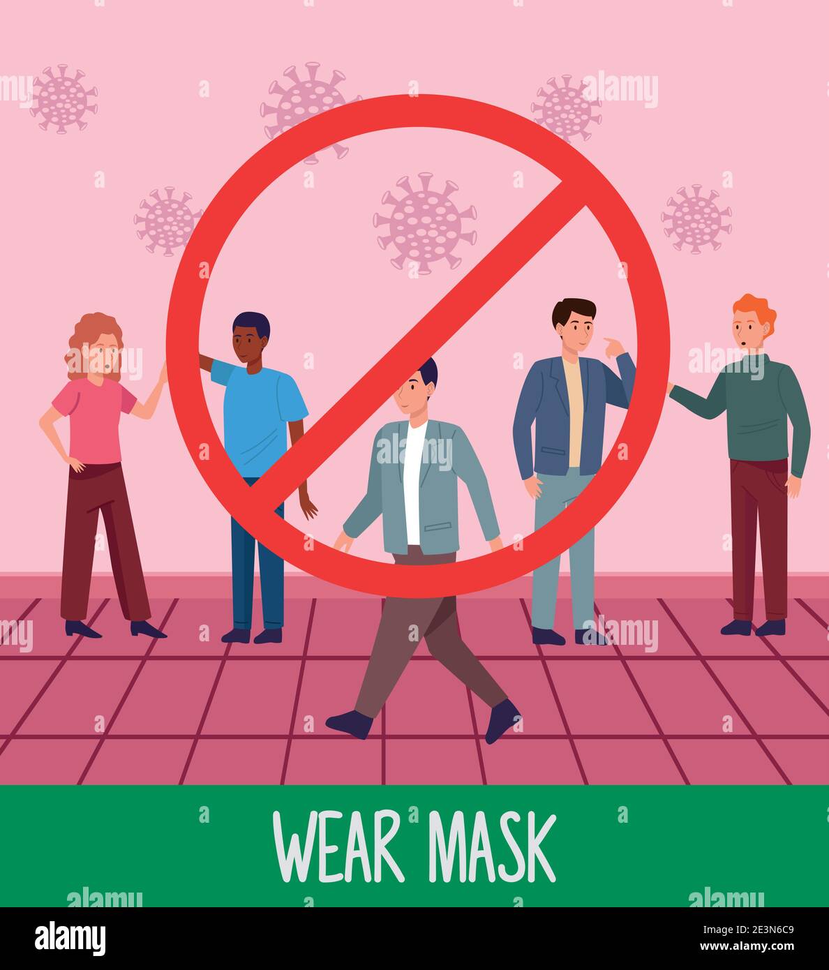 wear mask covid19 prevention campaign with persons dont use masks ...