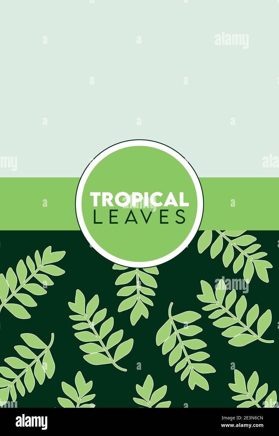 tropical leaves lettering poster with leafs in green circular frame ...