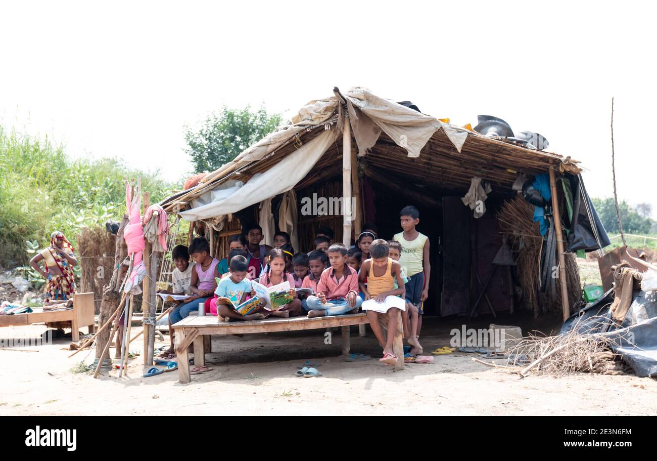 Noida, Uttar Pradesh/India - September 2019 : Poor Students from rural ...