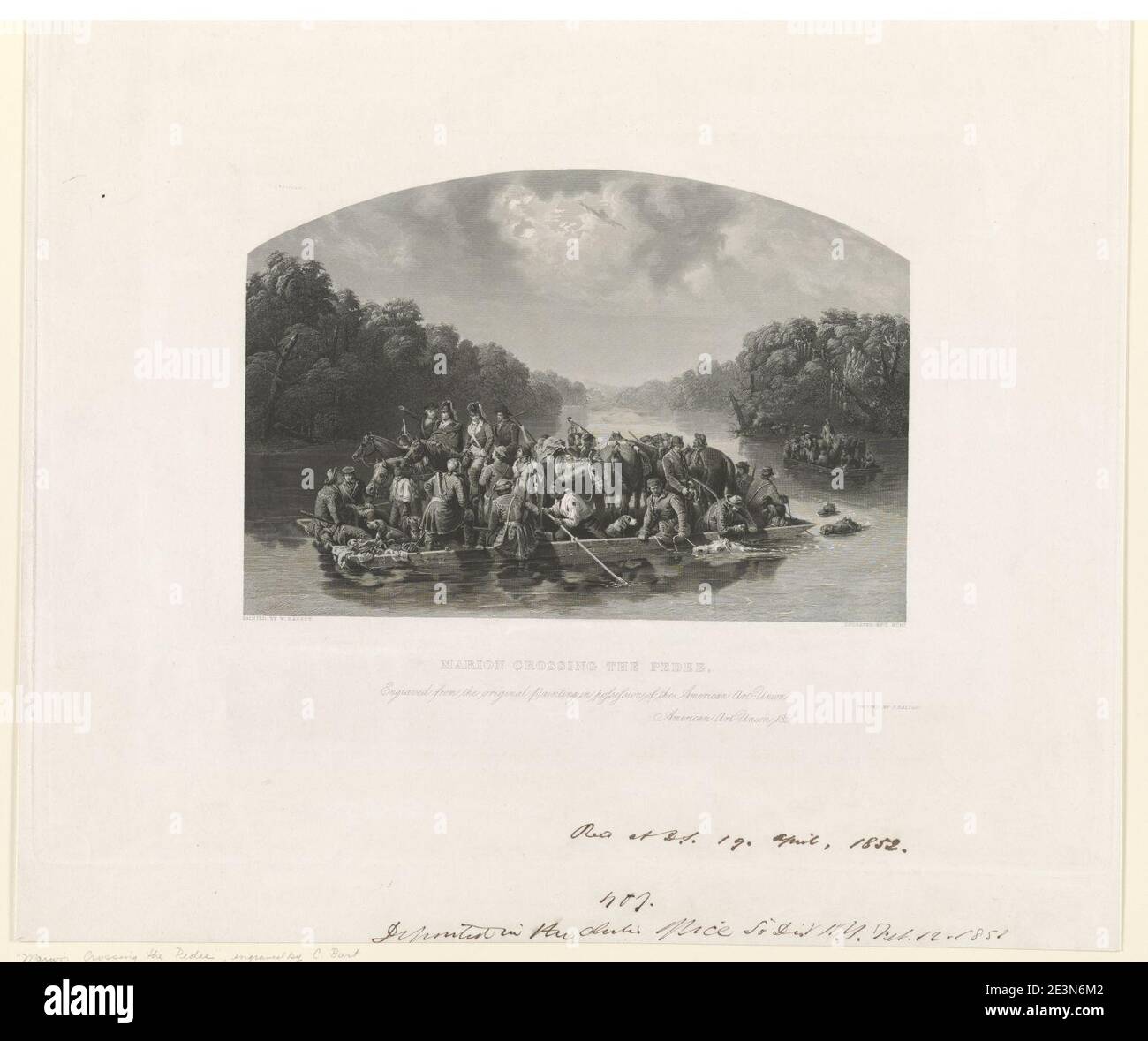 Marion crossing the Pedee - Painted by W. Raney; Engraved by C. Burt ...