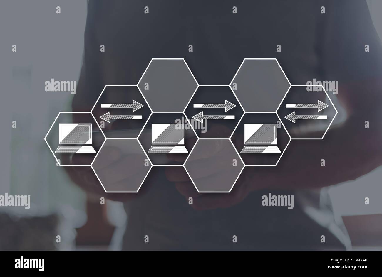Data transfer concept illustrated by a picture on background Stock ...