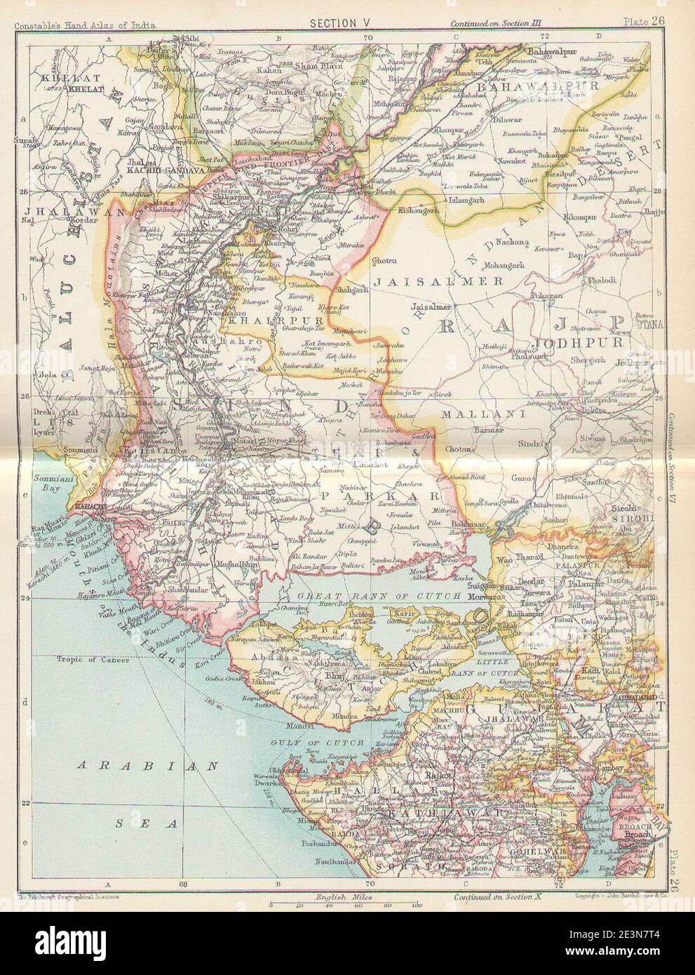 MAPS FROM CONSTABLE'S 1893 HAND ATLAS - 2 Stock Photo - Alamy