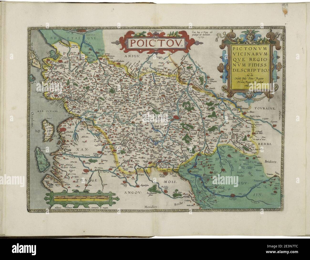Map of Poitou (province in France) by Abraham Ortelius 1 Stock Photo ...