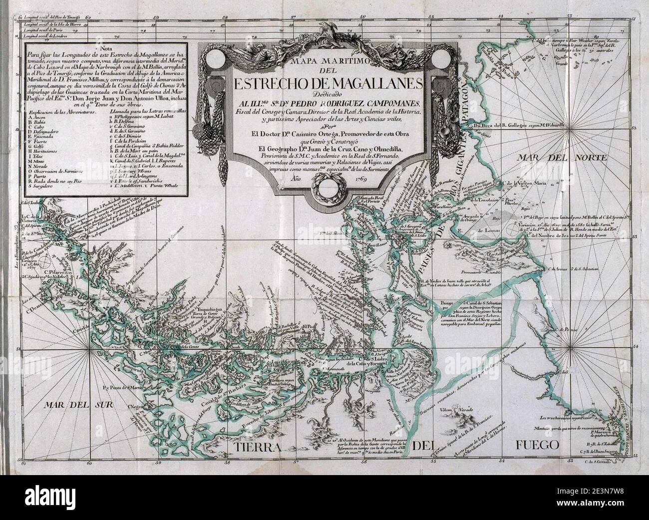 Mapa del estrecho de magallanes hi-res stock photography and images - Alamy
