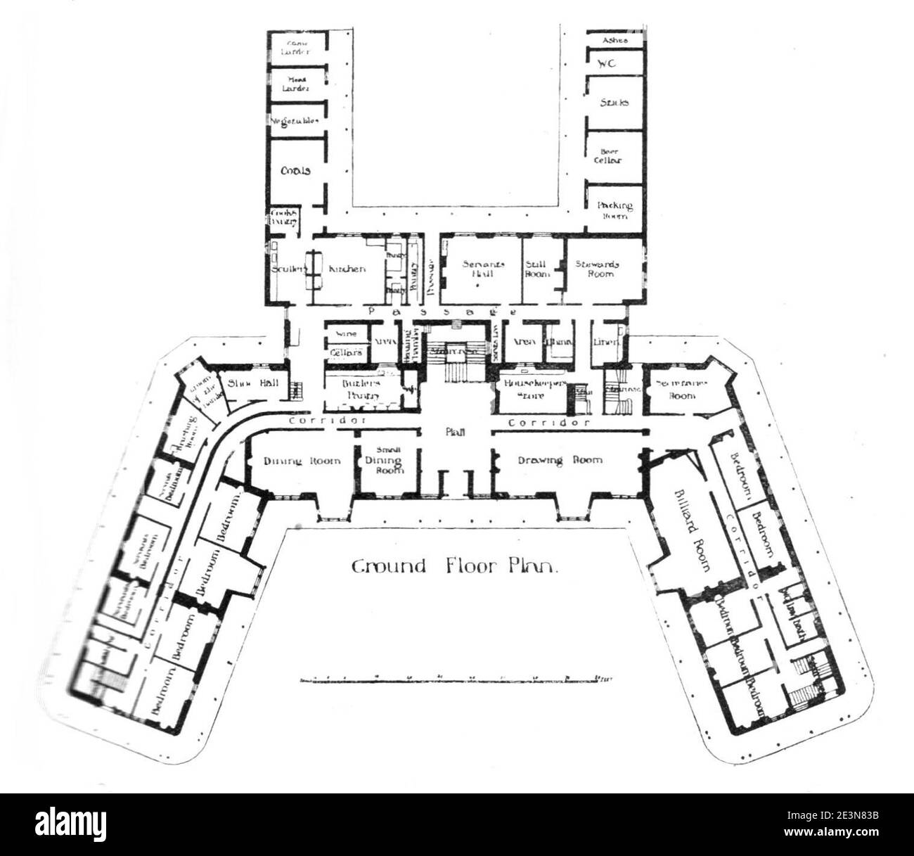 Mar Lodge, floor plan, fig 30 (Modern Homes, 1909 Stock Photo - Alamy