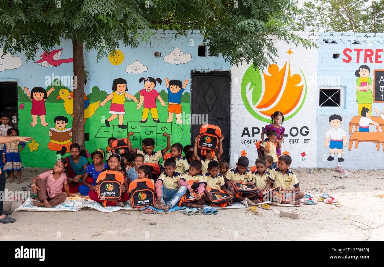 Noida, Uttar Pradesh/India - September 2019 : Poor Students from rural ...