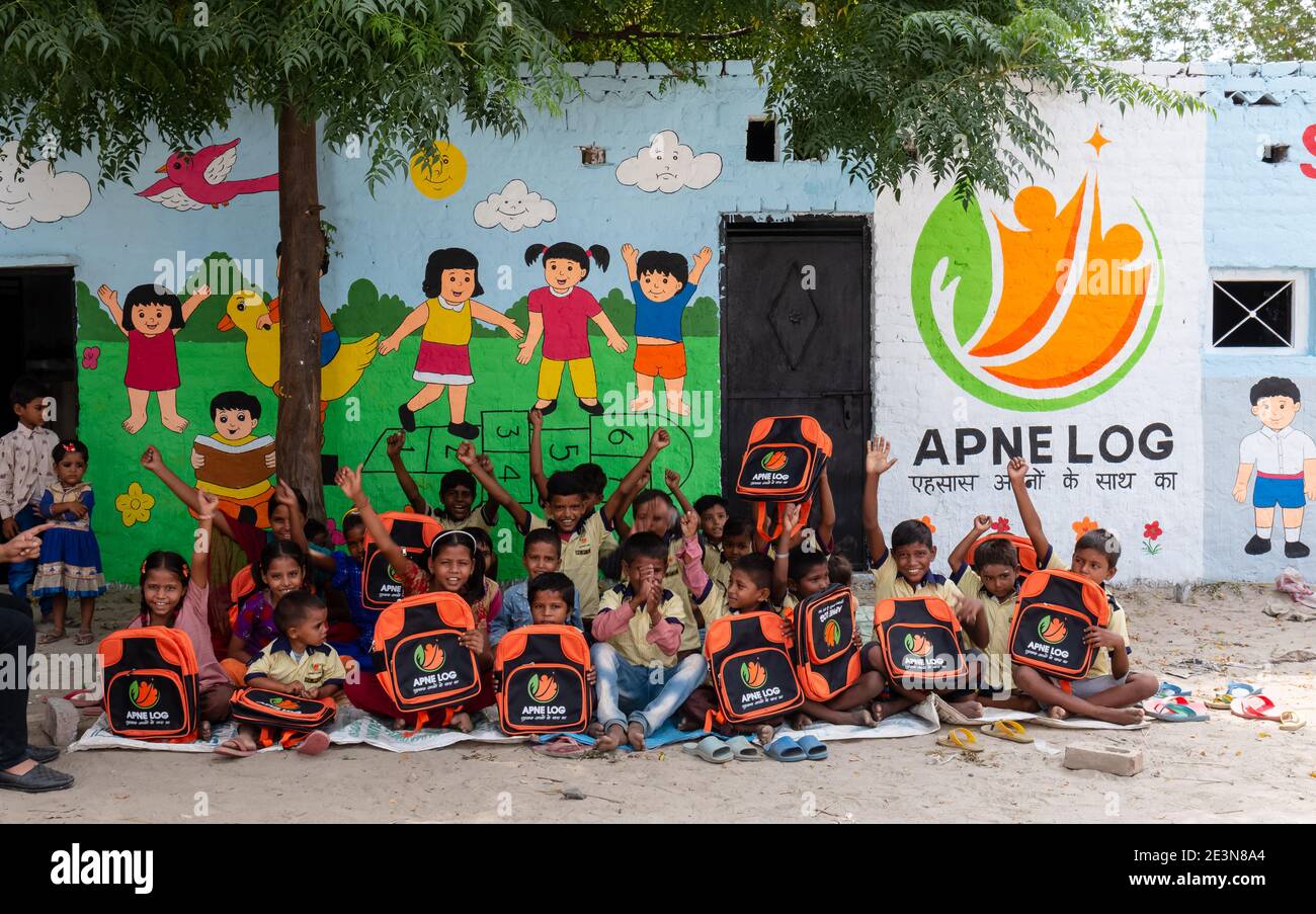 Noida, Uttar Pradesh/India - September 2019 : Poor Students from rural ...