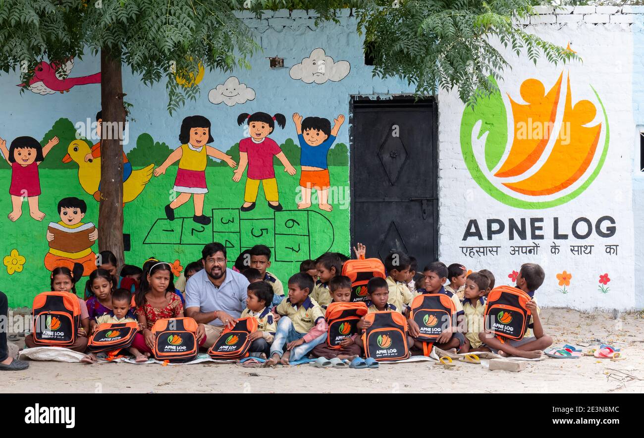 Noida, Uttar Pradesh/India - September 2019 : Poor Students from rural ...