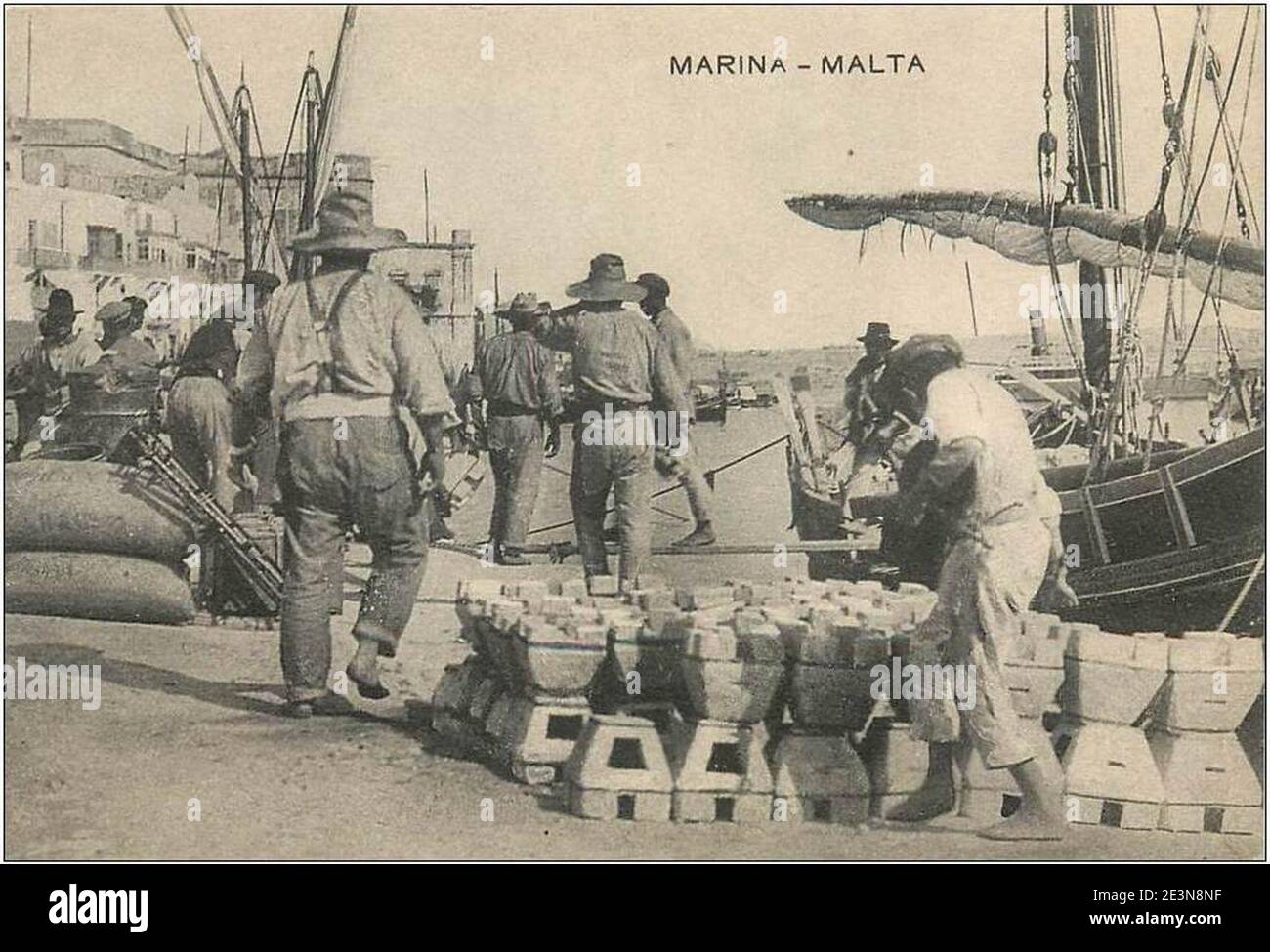 Marina Malta postcard (Maltese stoves, kenur Stock Photo - Alamy